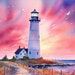 Cape Cod Lighthouse Watercolor, 10x10 Photo Print - Etsy