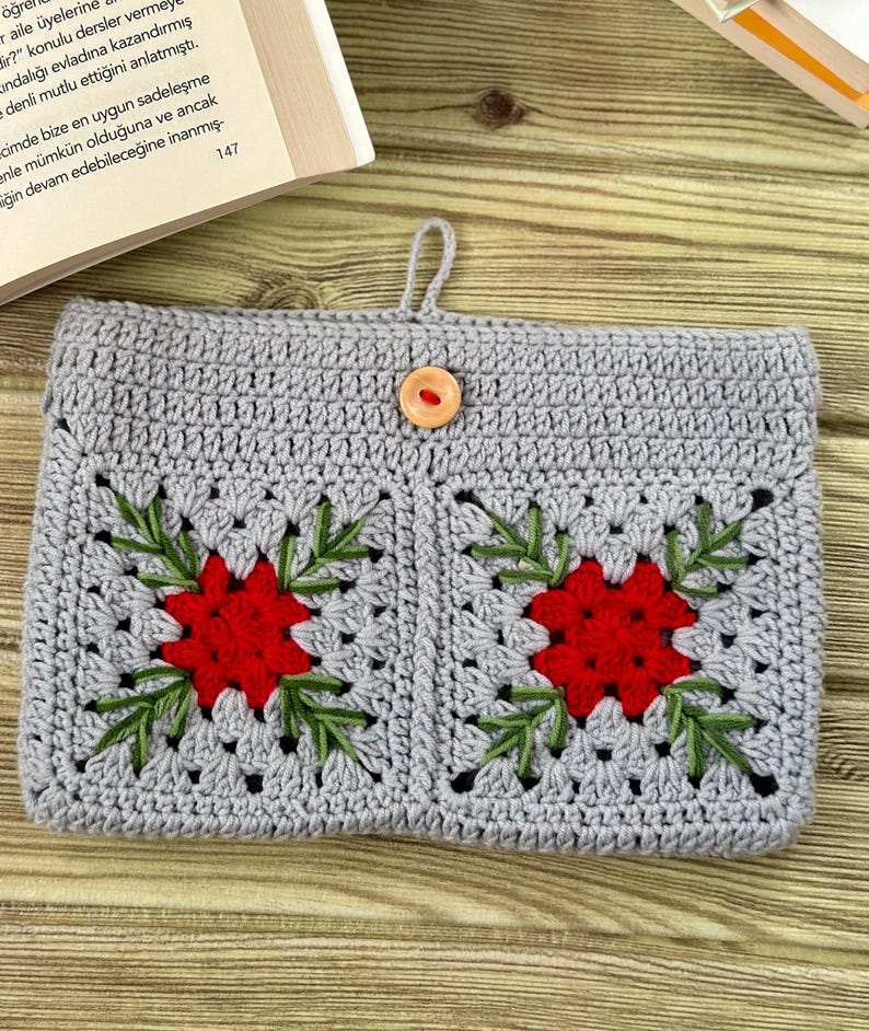 Granny Square Book Cover Pattern, Easy Crochet Book Kindle Crochet ...