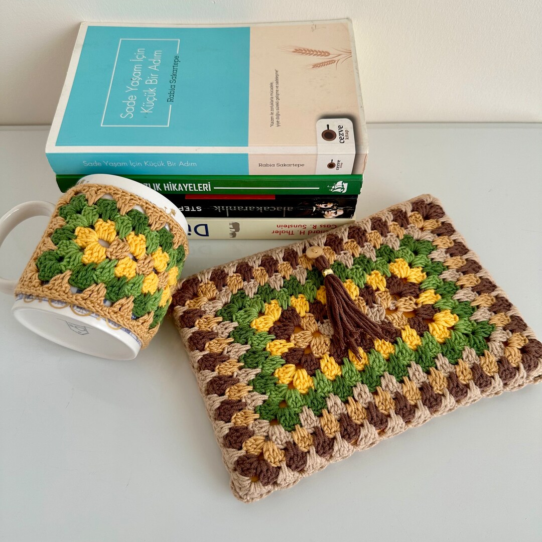 Granny Square Book Cover, Crochet Book Sleeve - Etsy