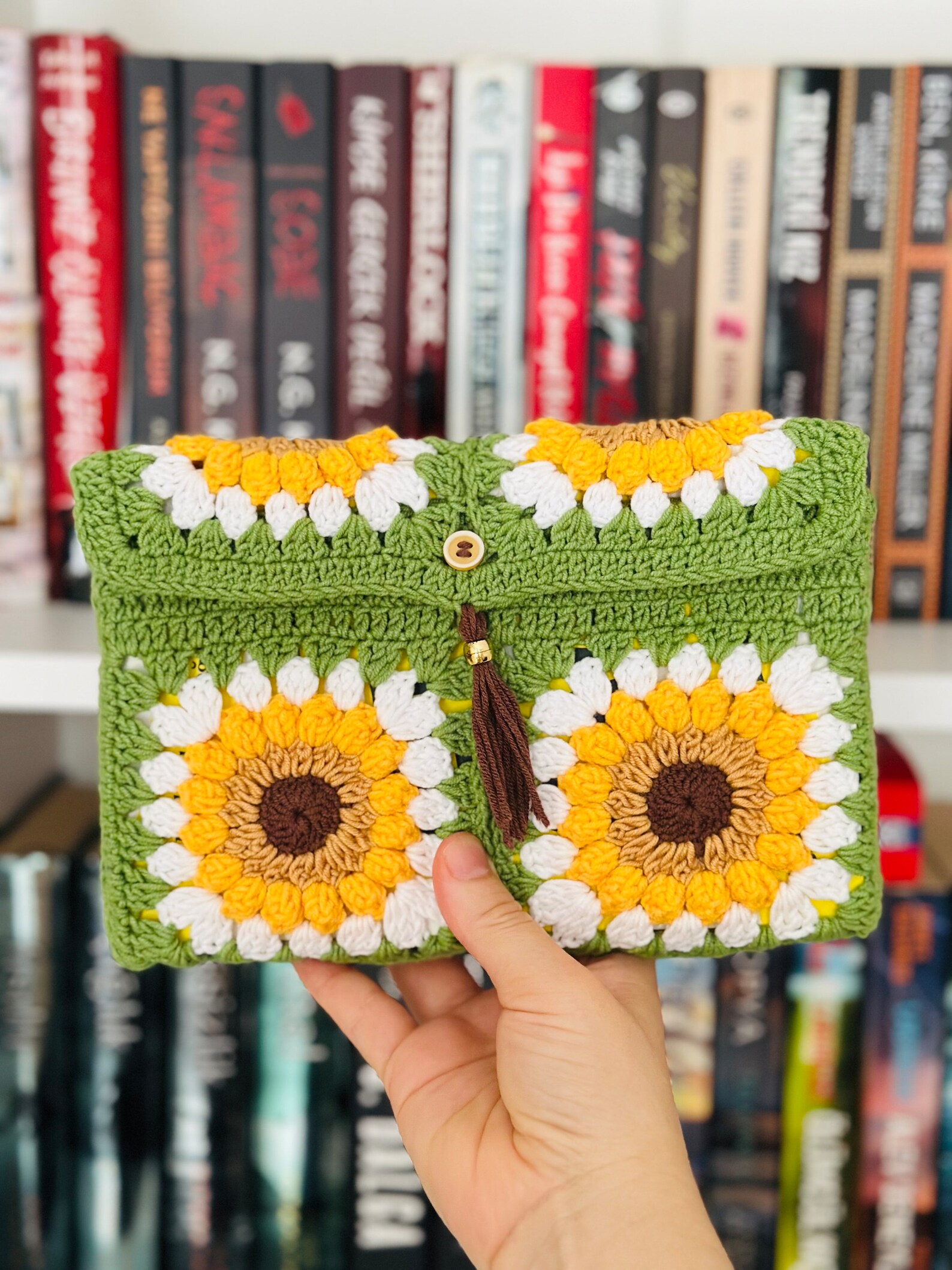 Sunflower Book Cover, Crochet Book Sleeve - Etsy