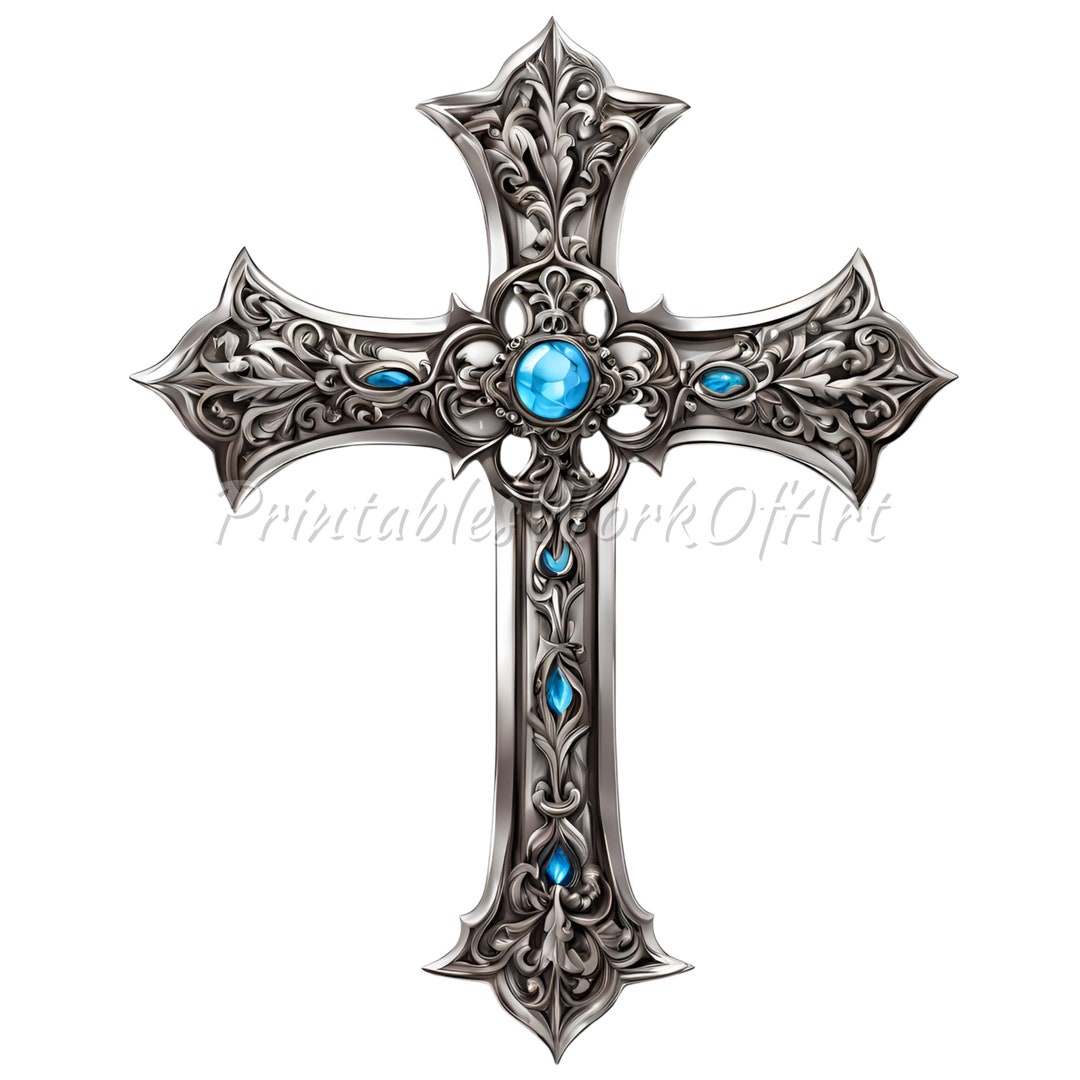 Cross Gemstone Printable PNG Set, Instant Download & Commercial Use, 10 ...