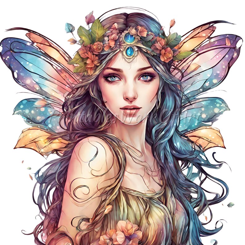 Printable Watercolor Fairies Clipart - High Quality PNG, Digital ...