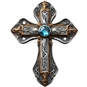 Cross Gemstone Printable PNG Set, Instant Download & Commercial Use, 10 ...