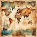 Printable Pirate Map Watercolor Collection: Instant Download JPG, World ...