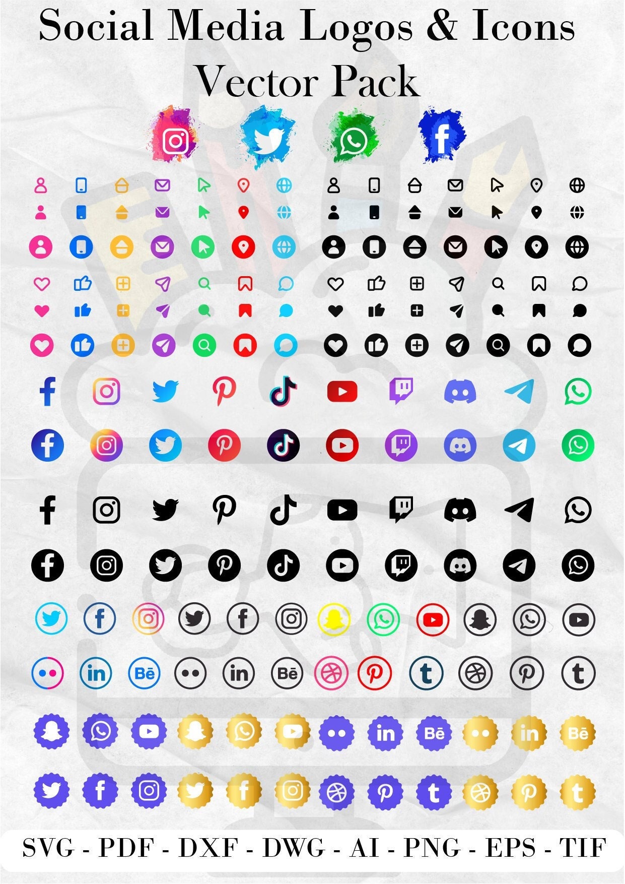 Social Media Icon Pack, Social Media Logo Pack, Social Media Logos and ...