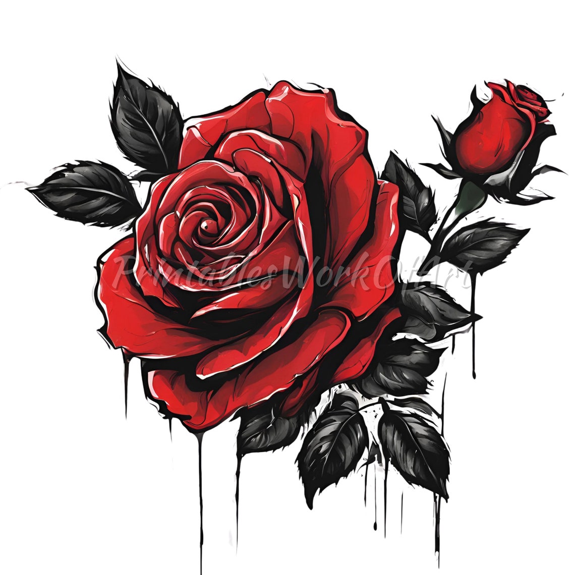 Graffiti Red Roses Art Clipart – 13 High Quality Jpgs for Scrapbooks ...