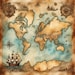 Printable Pirate Map Watercolor Collection: Instant Download JPG, World ...