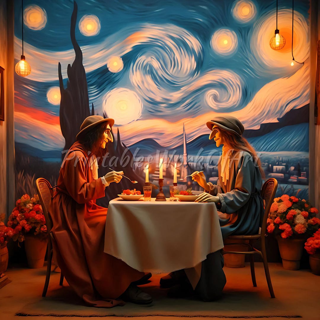 Van Gogh Inspired Gothic Mask Characters - Digital Art Print - Etsy