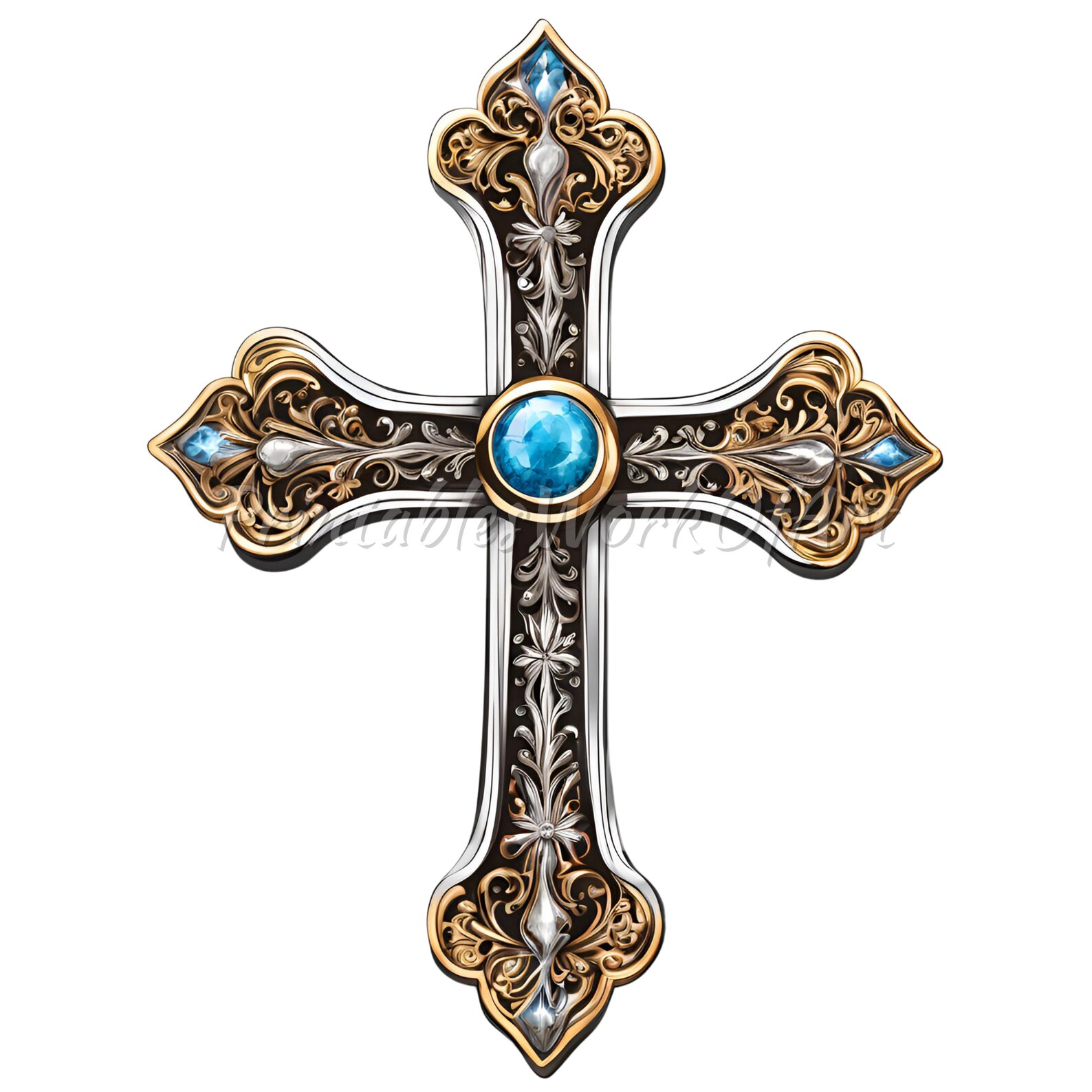 10 Cross Designs, Gemstone Printable PNG, Instant Download, Commercial ...