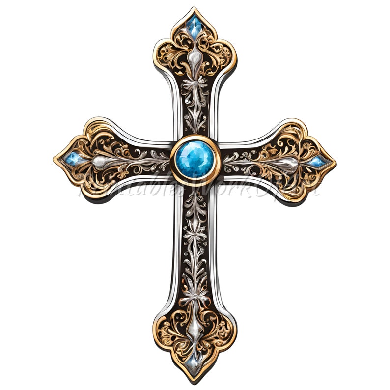 10 Cross Designs, Gemstone Printable PNG, Instant Download, Commercial ...