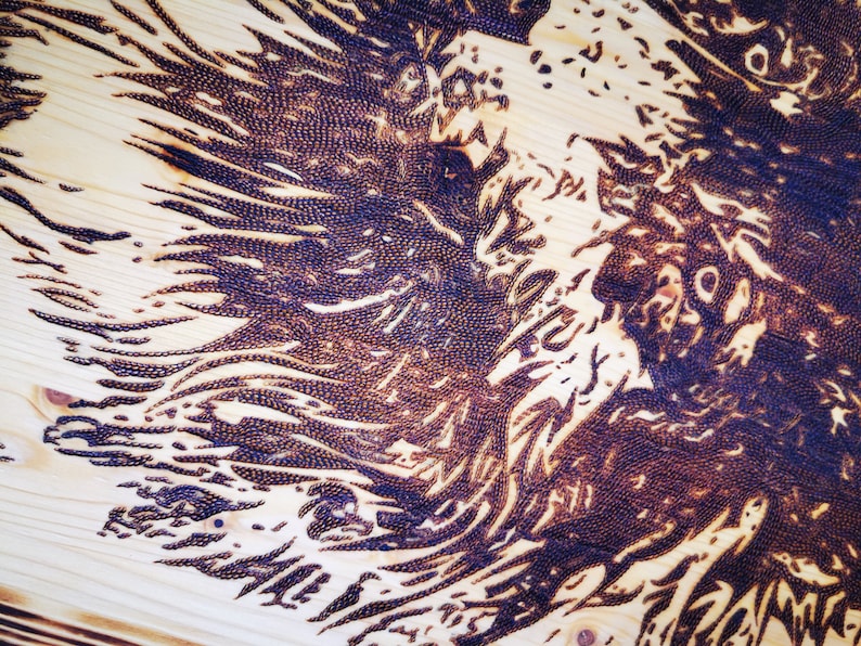 Woodburned Wolf | Pyrography | Home Wall Decor | Woodburning - Etsy