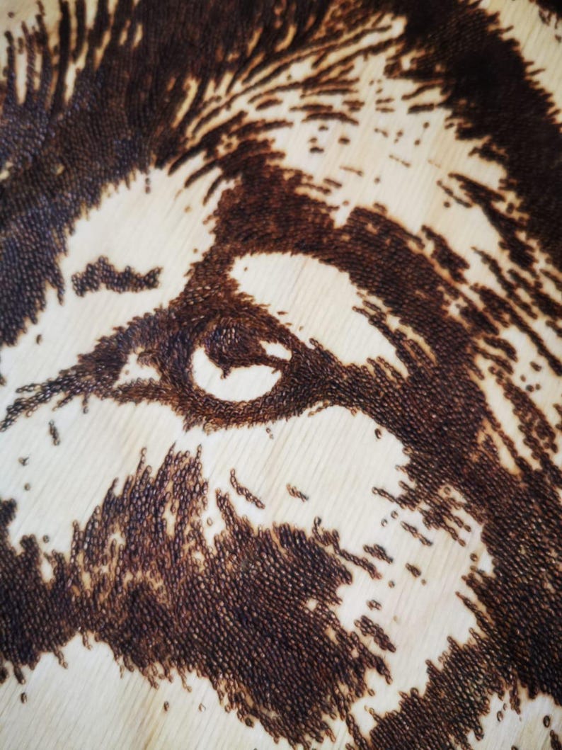 Hand Burned Wolf on Wood | Pyrography | Home Wall Decor | Woodburning ...
