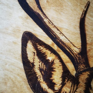 Hand Burned Deer on Wood | Pyrography | Home Wall Decor | Woodburning ...