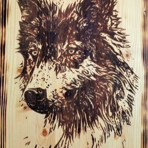 Woodburned Wolf | Pyrography | Home Wall Decor | Woodburning - Etsy