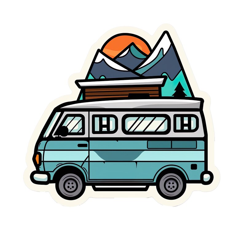 Van Life Sticker Adventure Camper Sticker for Laptop, Hydroflask & Car ...