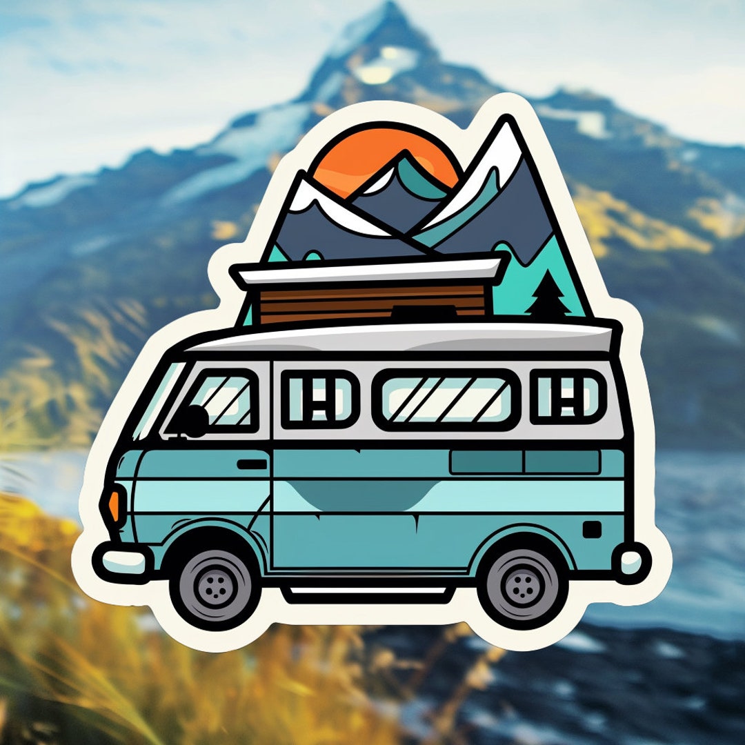 Van Life Sticker - Adventure Camper Sticker for Laptop, Hydroflask ...