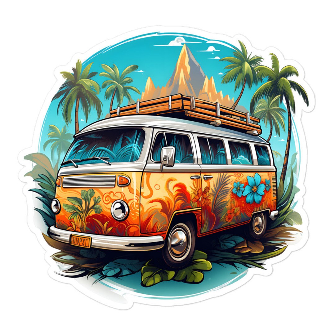 Camper Surf Van Sticker Sticker for Laptop Hydroflask - Etsy