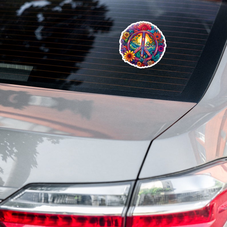 Floral Peace Sign Sticker – Hippie Boho Decor - Etsy