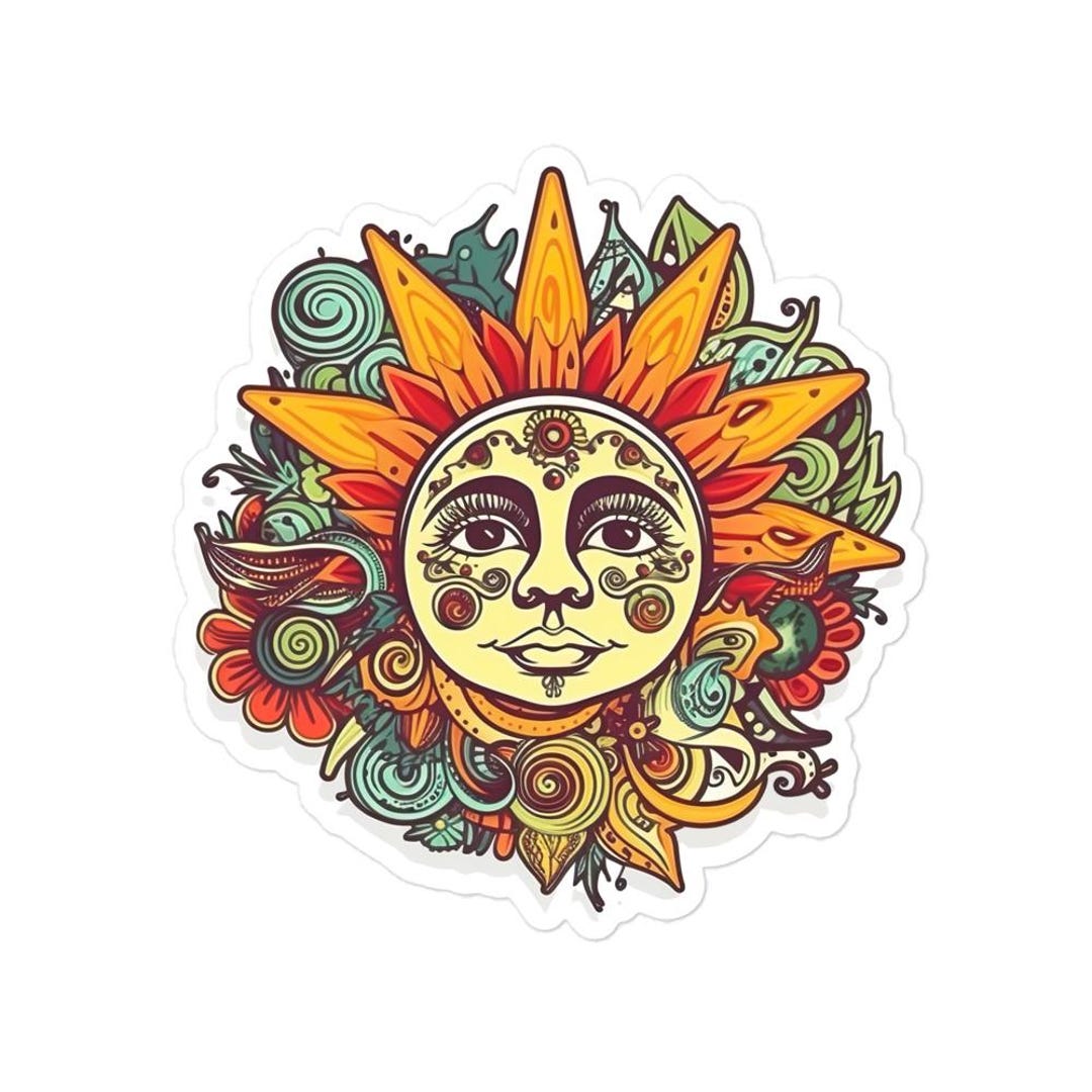 Boho Sun Sticker - Sticker for Laptop, Hydroflask Sticker, Sticker for ...