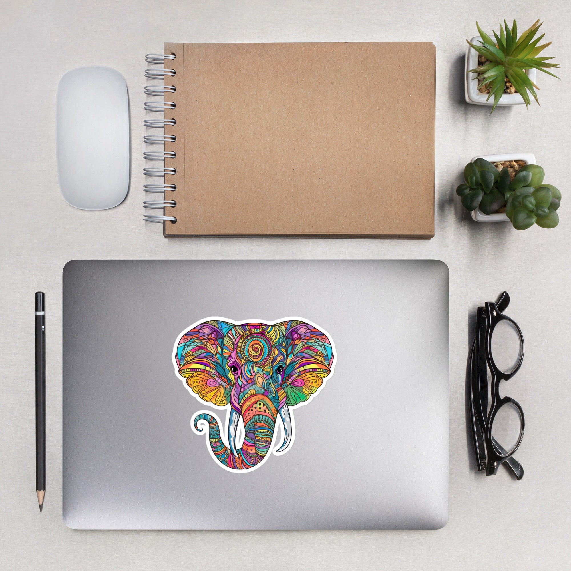 Boho Tribal Elephant Sticker Sticker for Laptop, Hydroflask Sticker ...