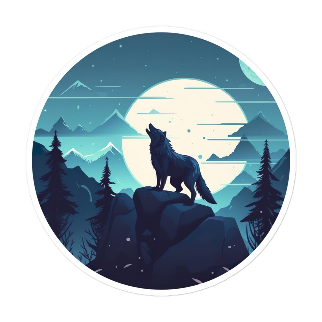 Howling Wolf Sticker Sticker for Laptop Hydroflask Sticker - Etsy