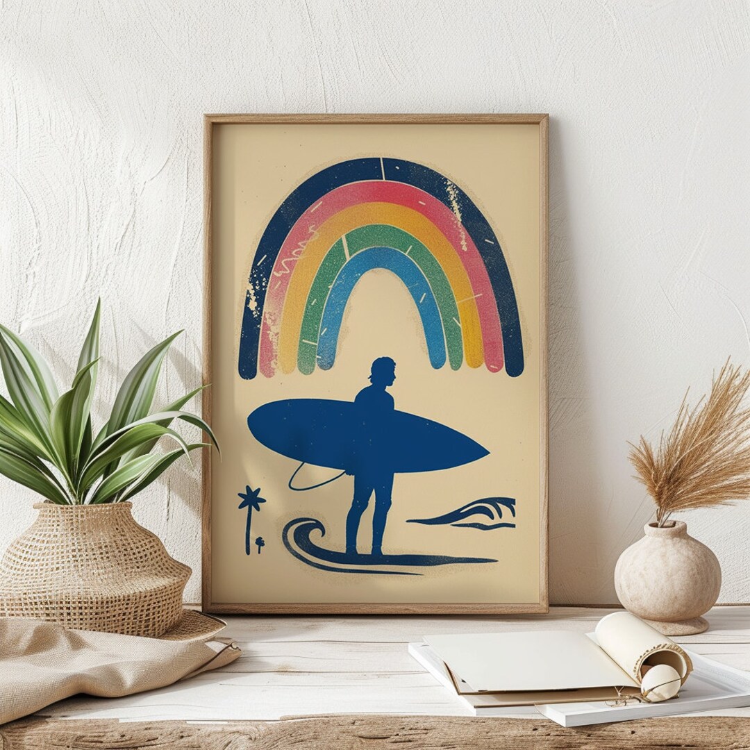 Surf Poster - Coastal Freedom: Vintage Surfing Lifestyle - Surfing ...