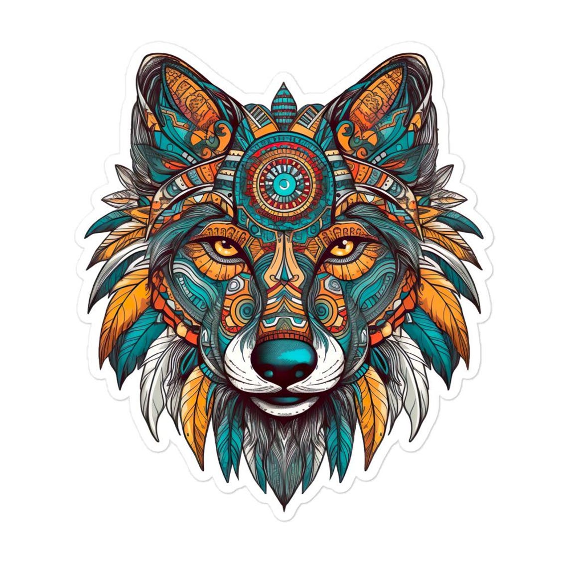 Tribal Wolf Sticker – Laptop, Car, Hydroflask Vinyl Decal - Etsy