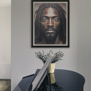 Striking Black Jesus With Dreadlocks, Piercing Eyes, and Radiant Aura ...