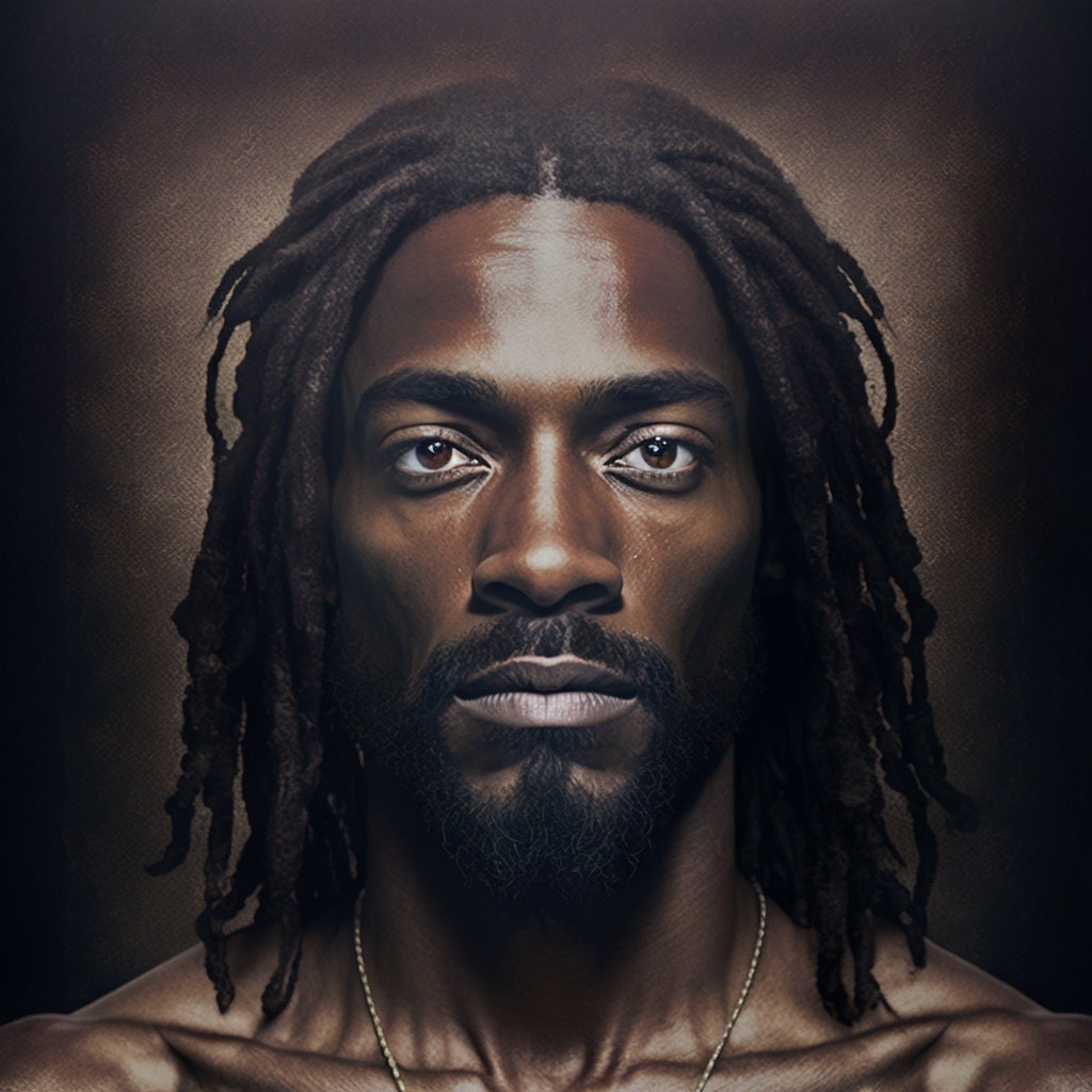 Striking Black Jesus With Dreadlocks, Piercing Eyes, and Radiant Aura ...