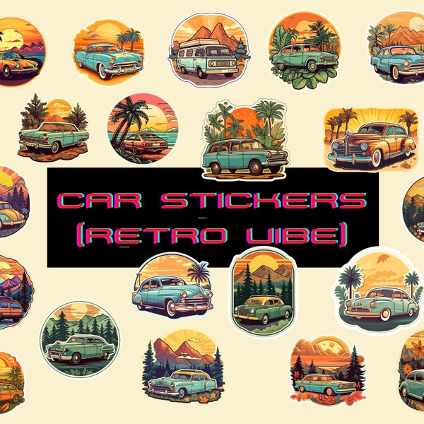 Vintage Car Stickers - Etsy