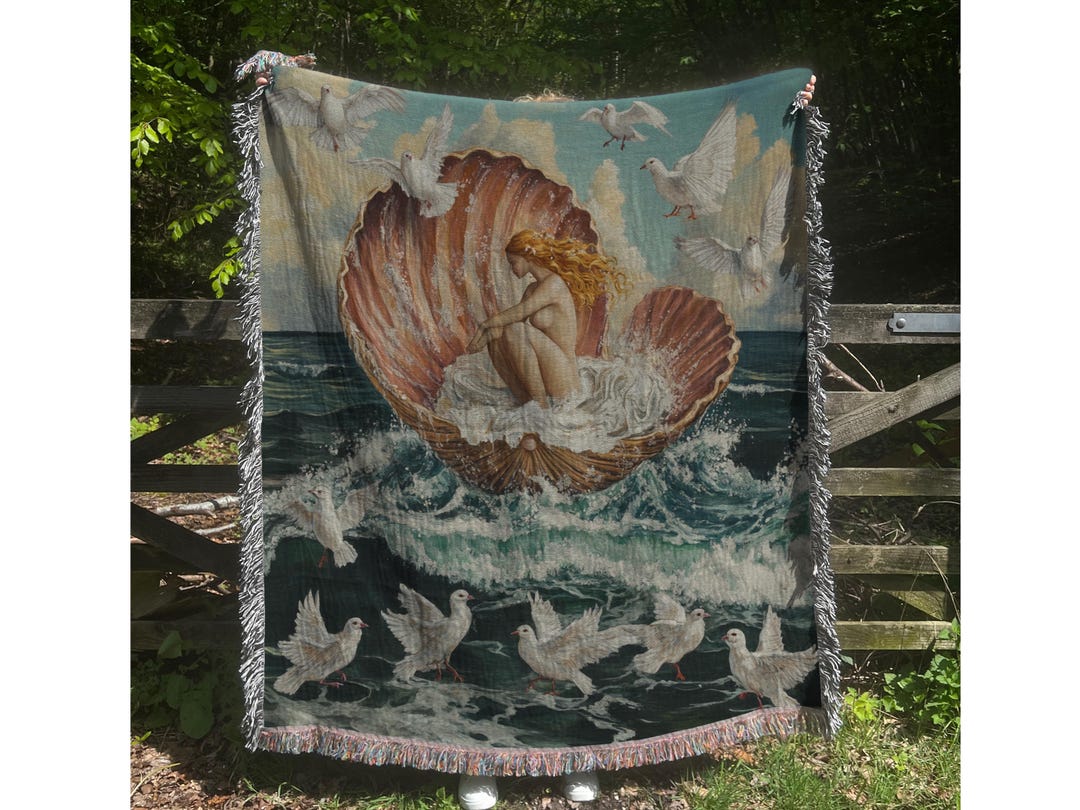 Aphrodite Woven Blanket: Greek Mythology Cotton Throw - Etsy