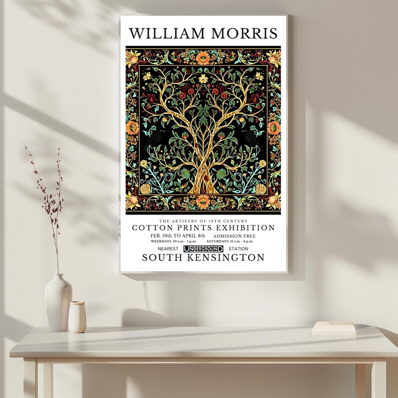 William Morris Tree of Life Print, William Morris Exhibition Print, William Morris Poster ...