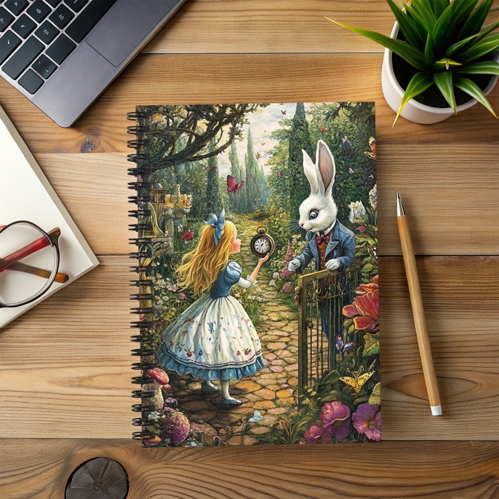 Alice in Wonderland Spiral Notebook: Whimsical Fantasy Journal - Etsy
