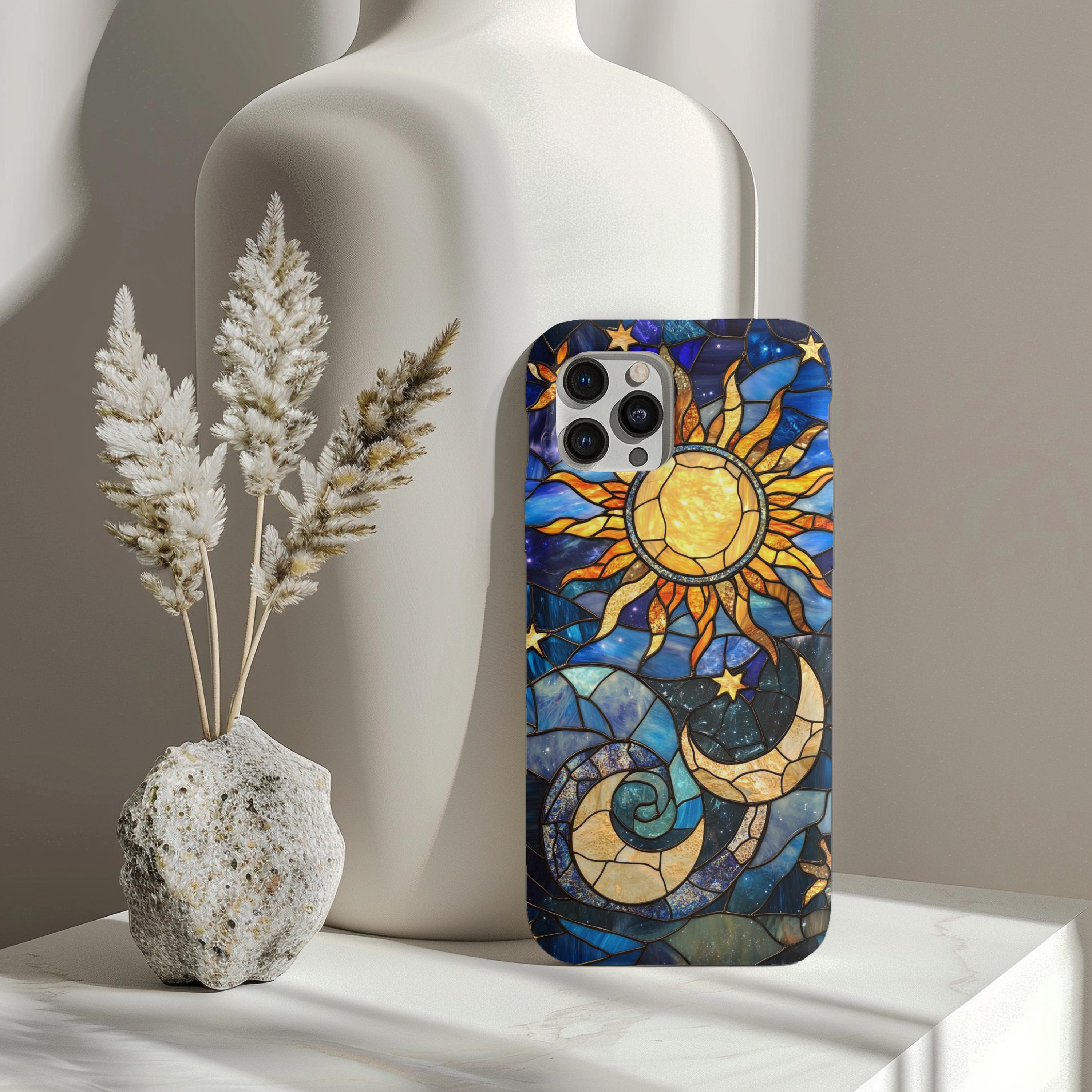 Celestial Sun and Moon Stained Glass Tough Phone Cases, Case for iPhone ...