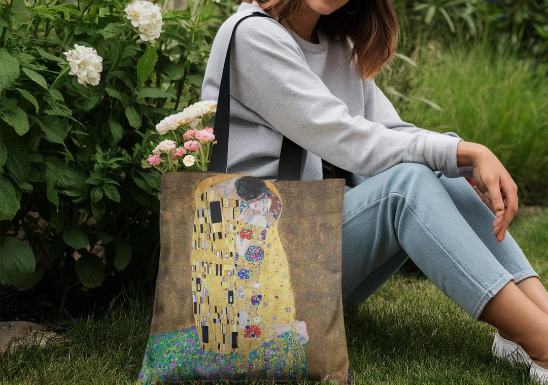 Gustav Klimt Art Tote Bag, Famous Art Book Tote Bag, Gift for Art ...