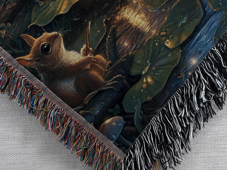 Frog Musicians Woven Blanket: Cottagecore Boho Home Decor - Etsy