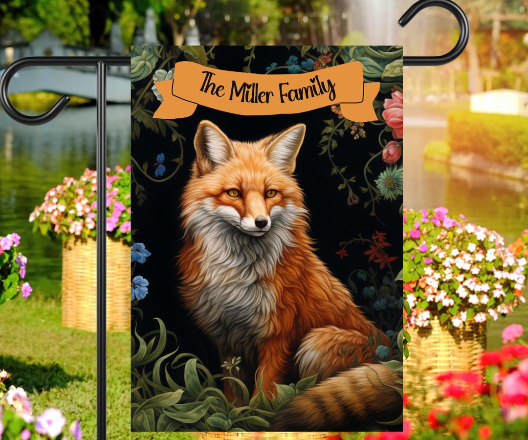 Cottagecore Custom Fox Garden & House Banner, William Morris Fox Garden ...