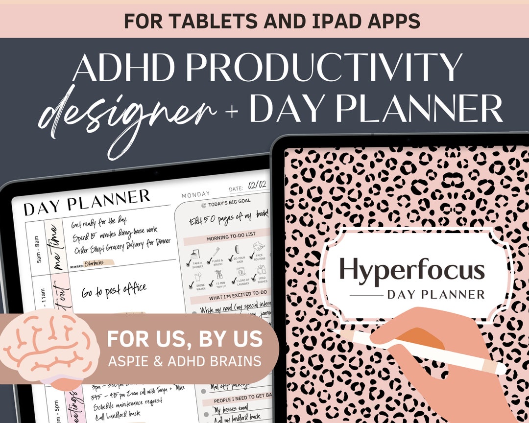 2024 ADHD Digital Planner Reduce Overwhelm. Increase Productivity. Ipad ...