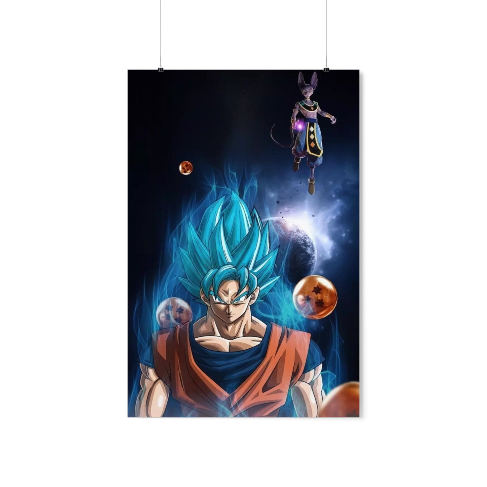 Goku Super Saiyan Blue Poster Dragonball Poster for Room - Etsy