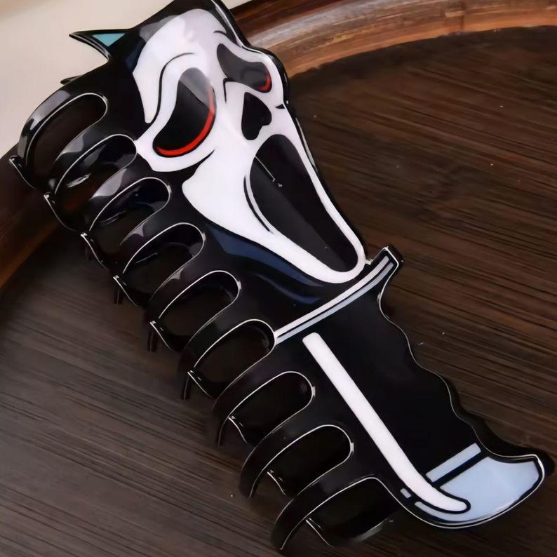Ghostface Hair Clip in Black and White Suitable for All Hair Types - Etsy