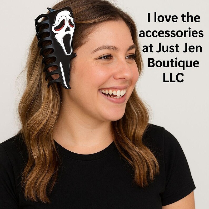 Ghostface Hair Clip in Black and White Suitable for All Hair Types - Etsy