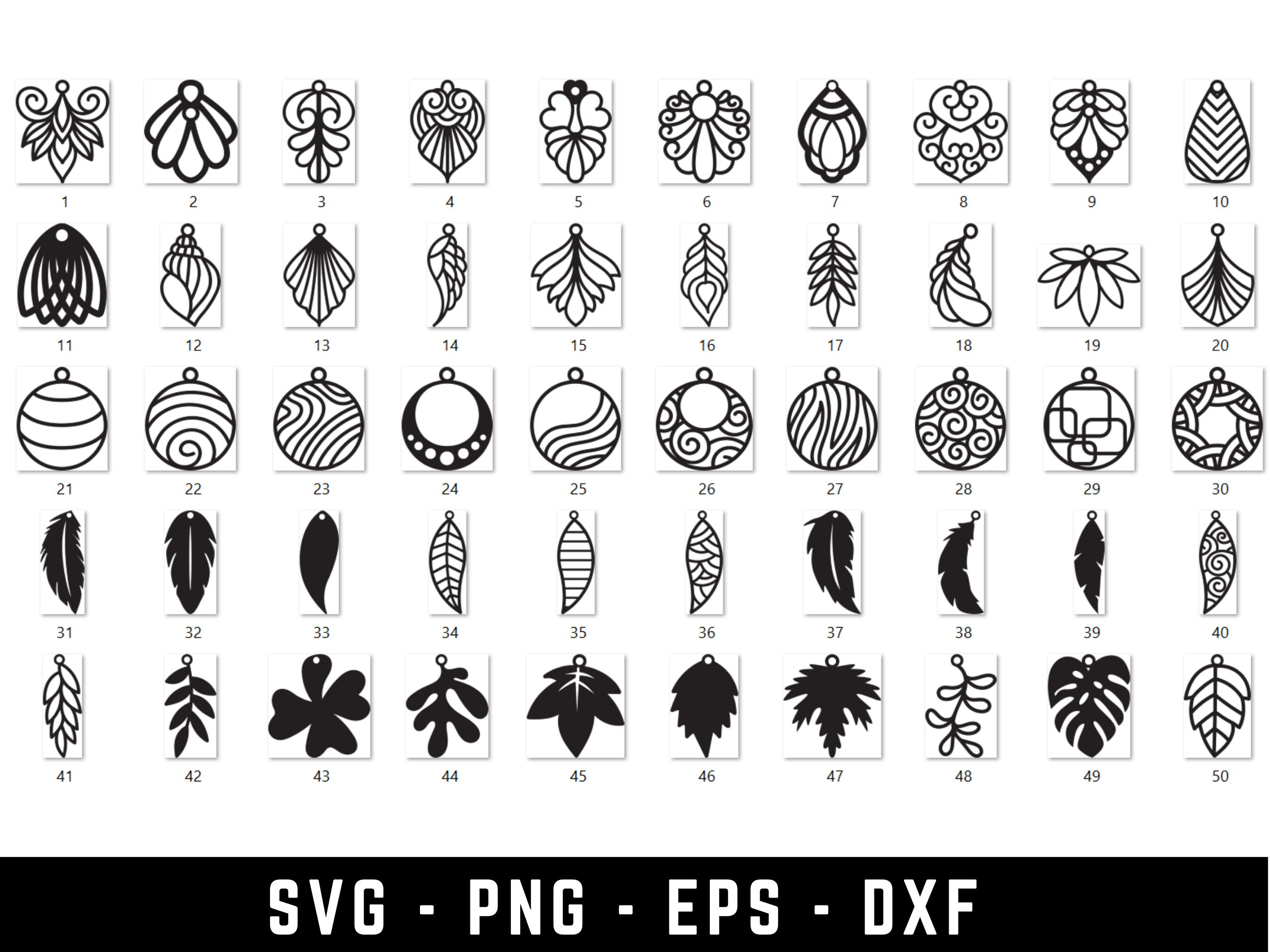 150 Boho Earring SVG Bundle Earrings Pendant Svg Geometric - Etsy