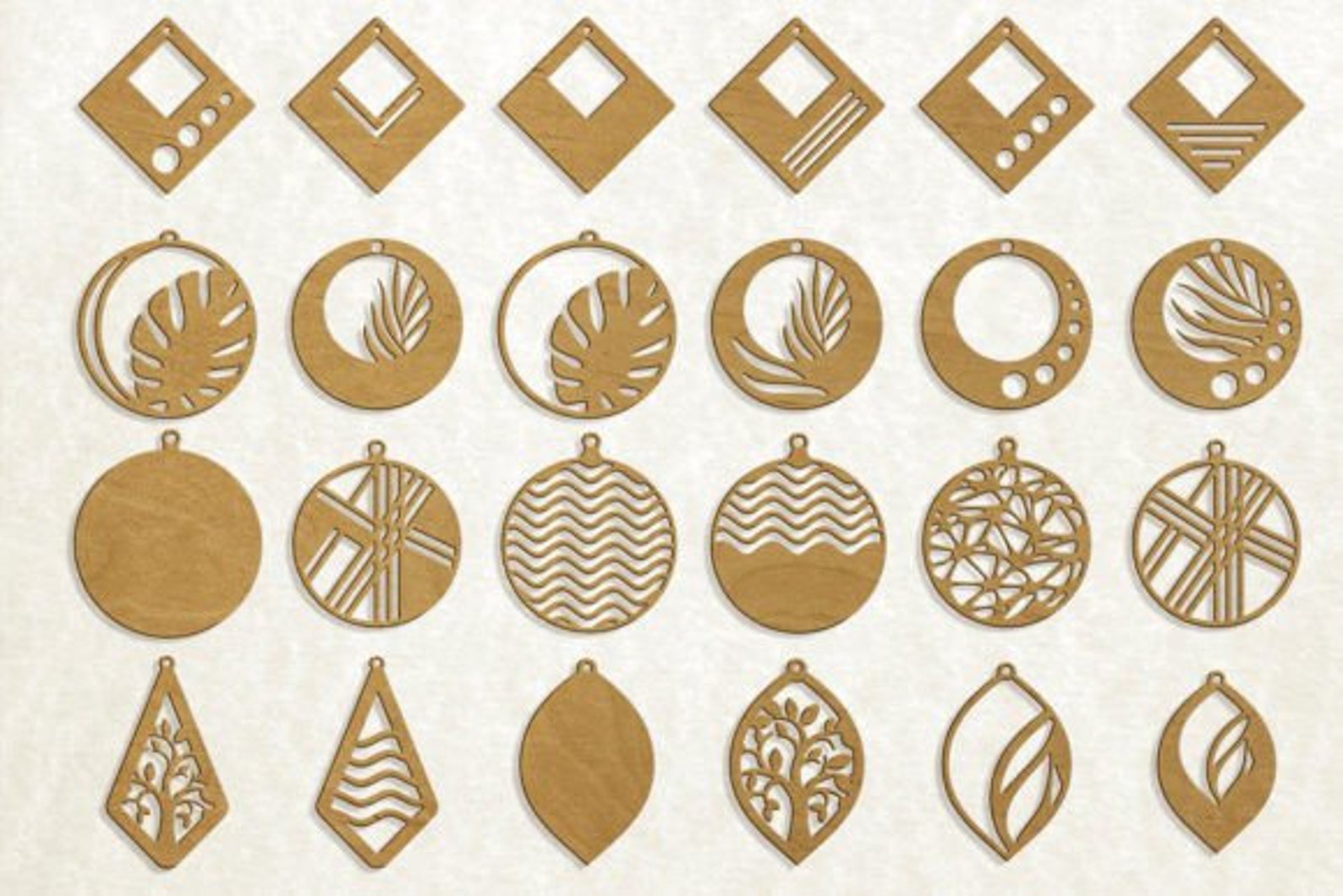 24 Stylish Wooden Earrings Design Collection, Earrings Laser Cut ...