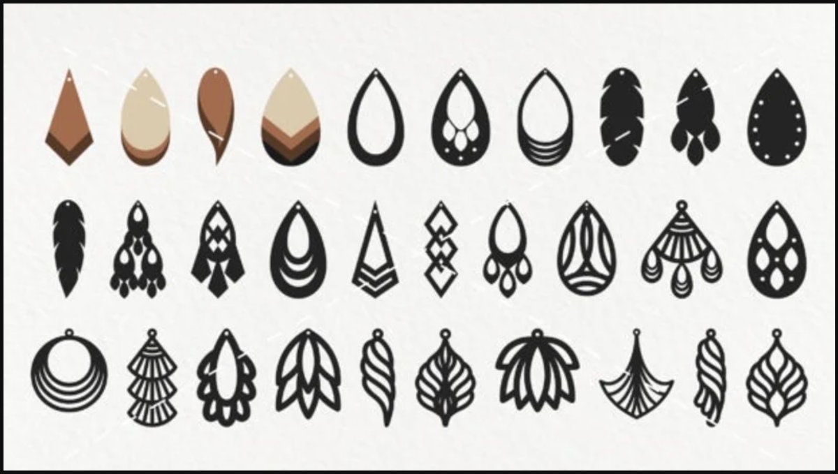 30 Earring SVG Designs Bundle, Faux Leather Earrings, , Cut Patterns ...