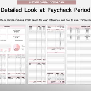 Weekly Paycheck Budget Tracker Spreadsheet | Budget by Paycheck ...