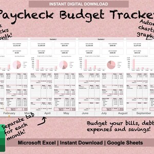Weekly Paycheck Budget Tracker Spreadsheet Budget by - Etsy