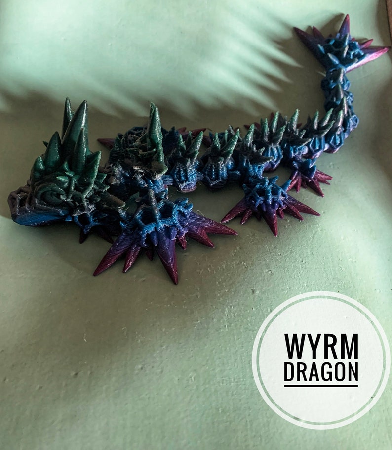 3D Printed Wyrm Dragon - Etsy