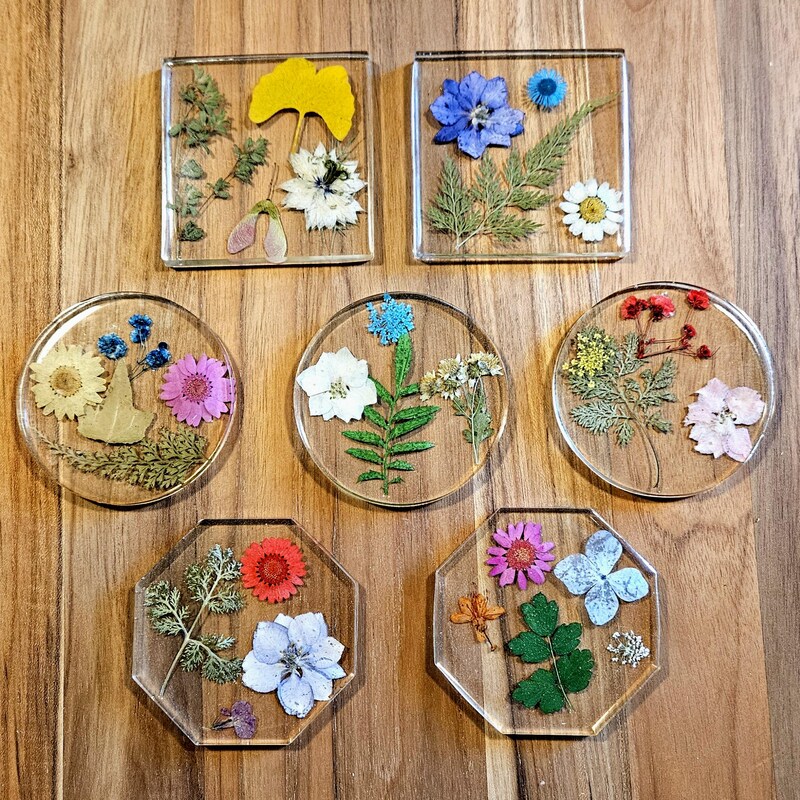 Flower Resin Coasters - Etsy