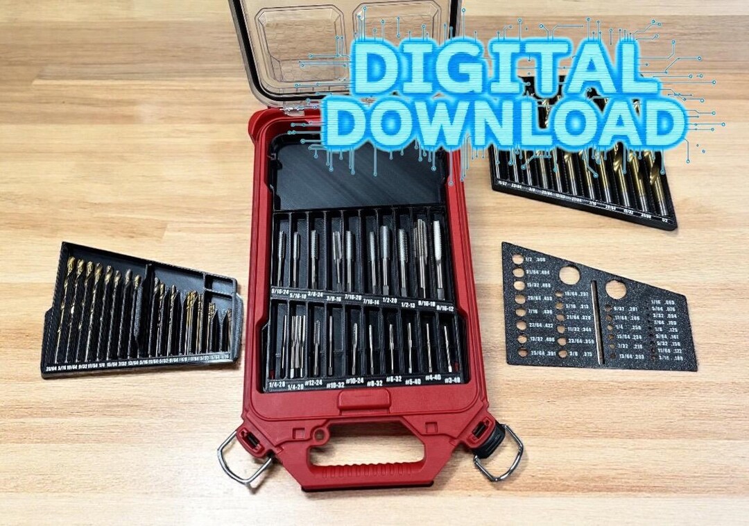 DIGITAL 3D Print File for Milwaukee Packout Drill Bit and Tap Organizer ...