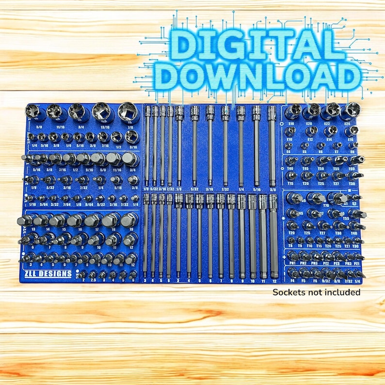 DIGITAL 3D Print File: Socket Organizer for Kobalt 153-piece Set (model ...